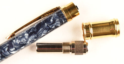 Parker Duofold Ballpoint in blue marble, 1990 – Battersea Pen Home